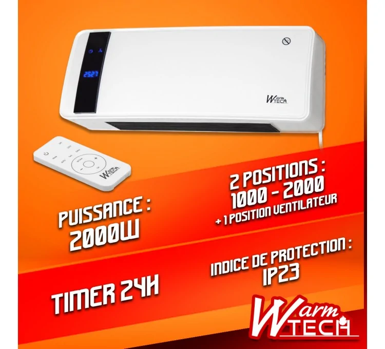 ceramic wall heater with remote control