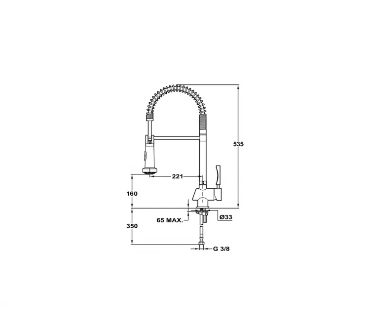 Here's the translation:Designer kitchen faucet with pull-out spray head ...